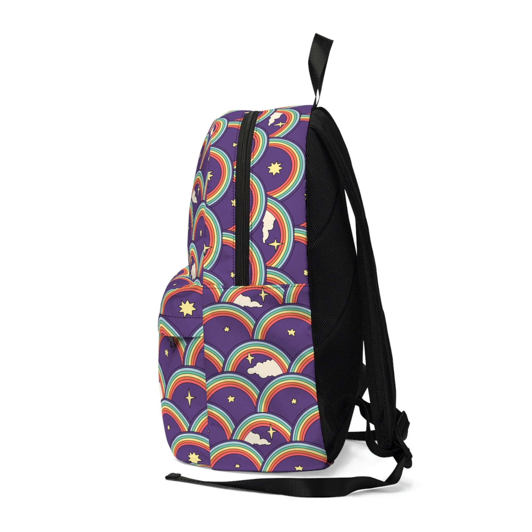 Purple Rainbow Retro Backpack, Back to School Gifts for Kids, School ...
