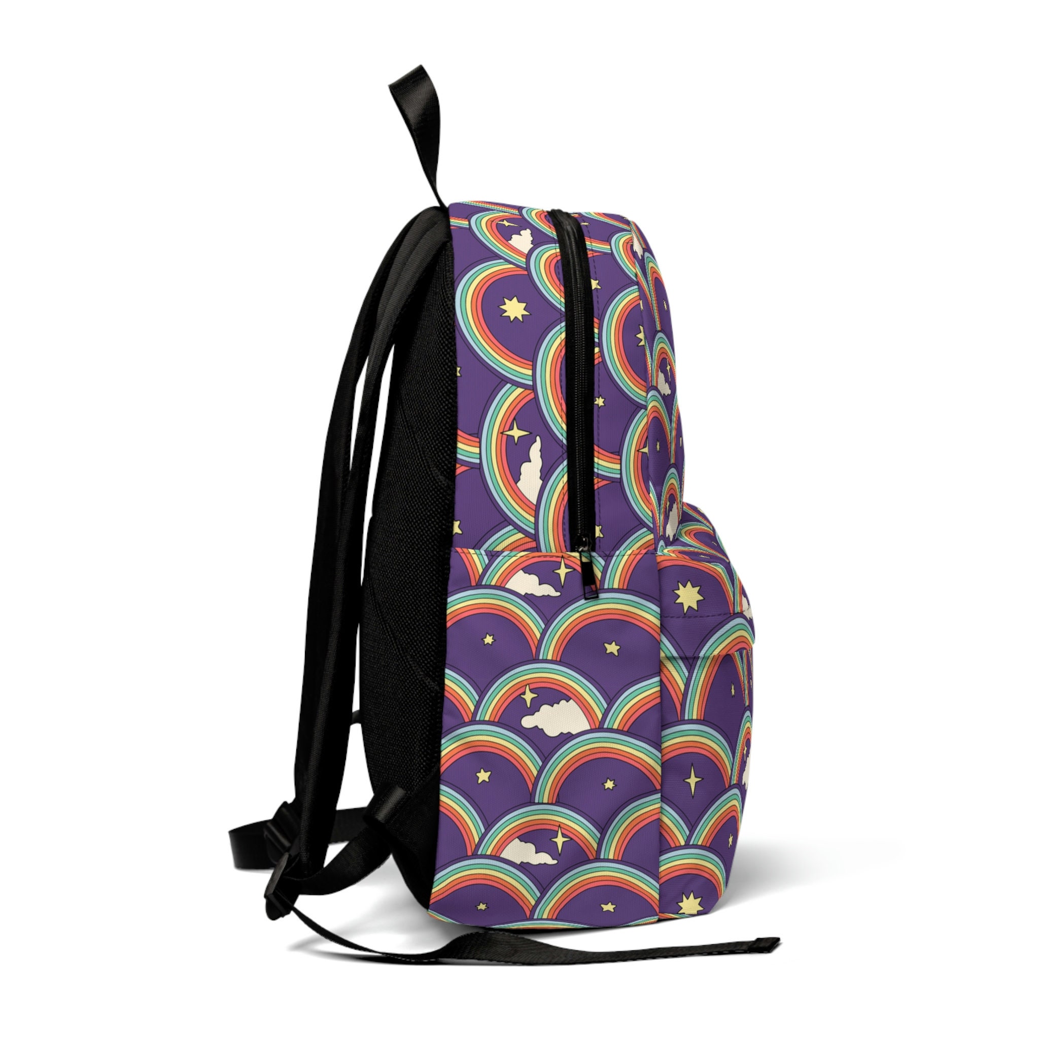 Purple Rainbow Retro Backpack, Back to School Gifts for Kids, School ...