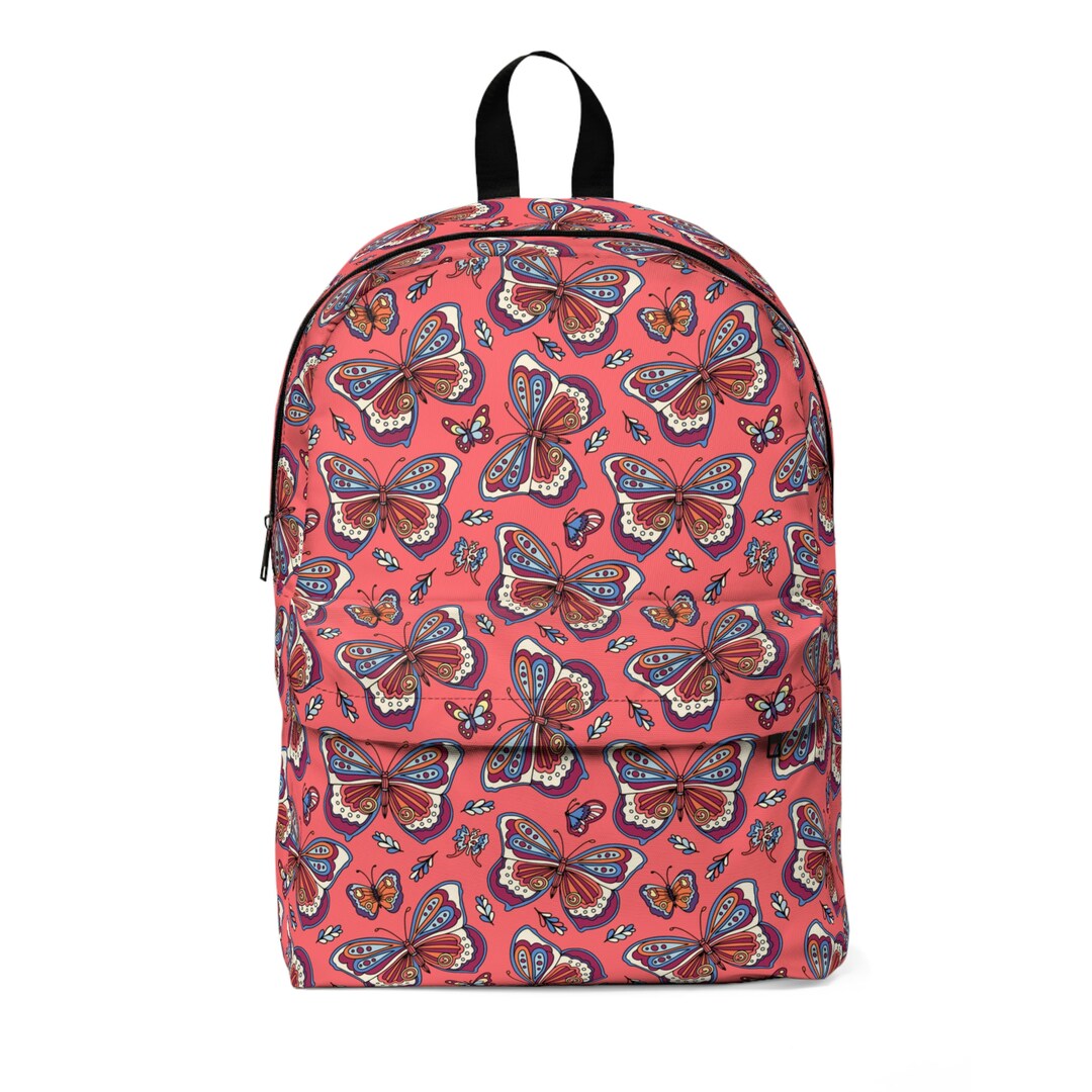Pink Butterfly Retro Backpack, Gifts for Teens, Back to School Gifts ...