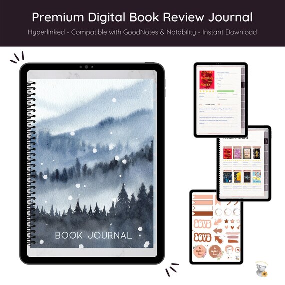 Digital Book Journal Reading Journal Template Book Review - Etsy