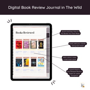 Digital Book Journal Reading Journal Template Book Review - Etsy