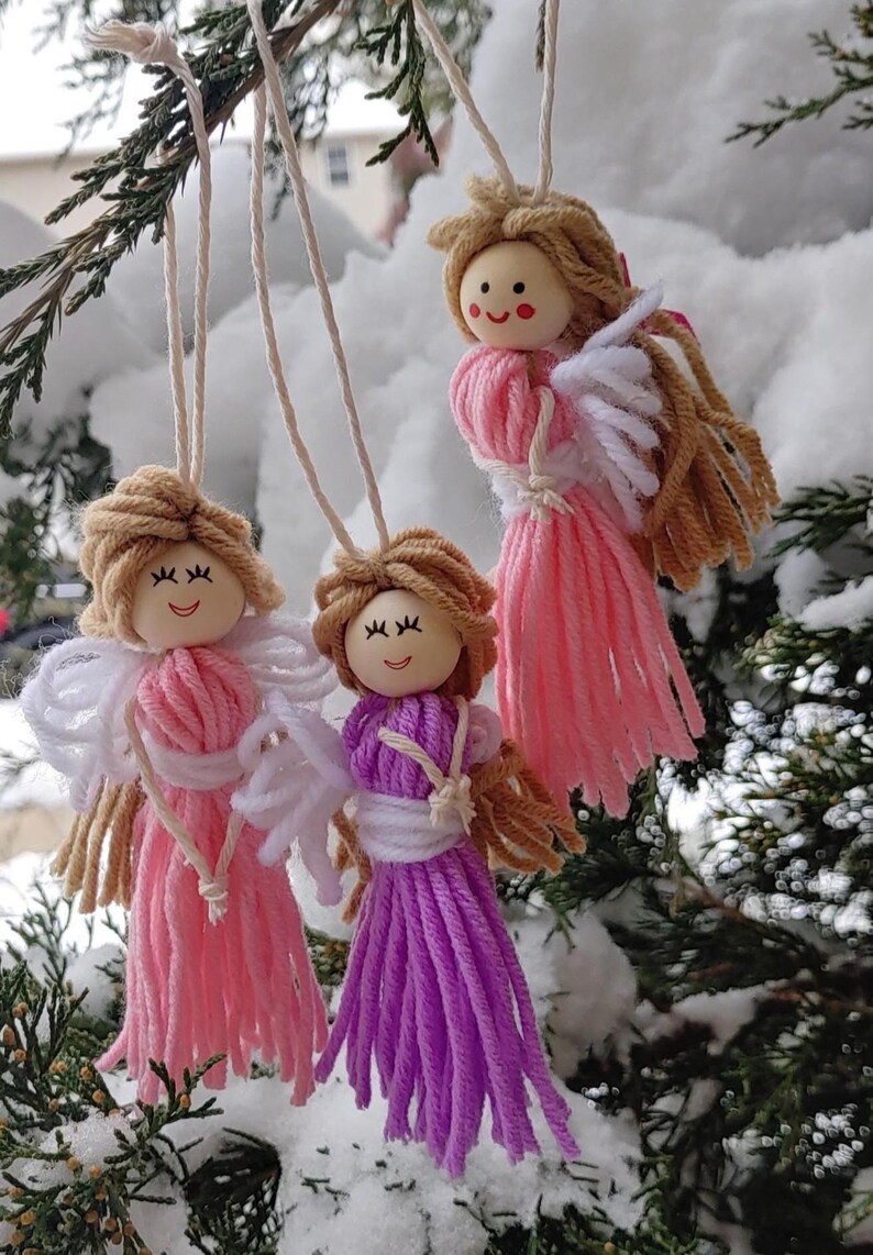 Christmas Angel Ornament From Yarn, Handmade Holiday Decorations ...