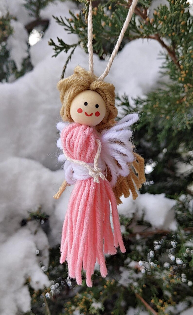 Christmas Angel Ornament From Yarn, Handmade Holiday Decorations ...