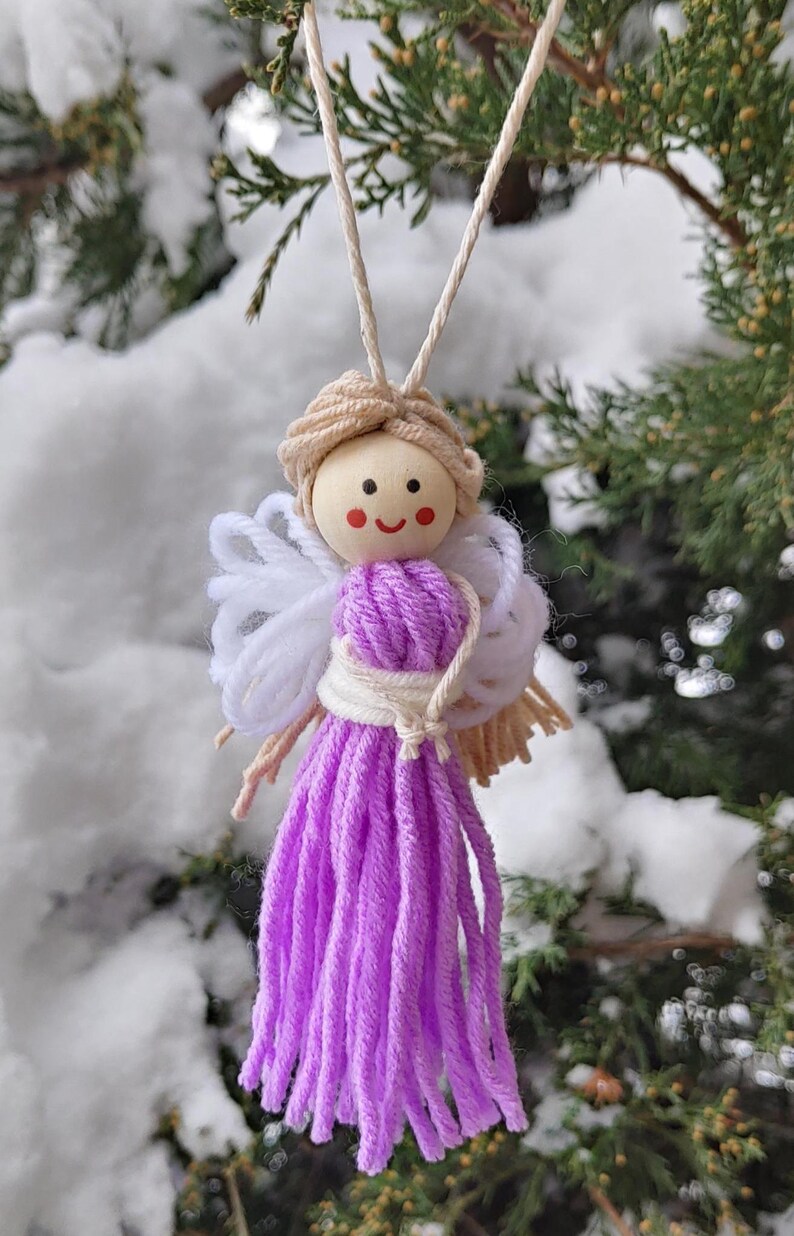 Christmas Angel Ornament From Yarn, Handmade Holiday Decorations ...