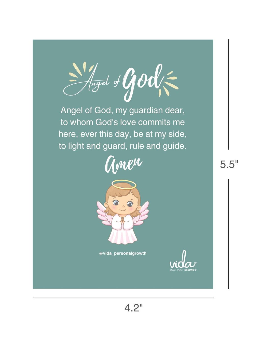 Prayer Card | Angel of God Prayer Card | Holy Spirit Payer Card ...