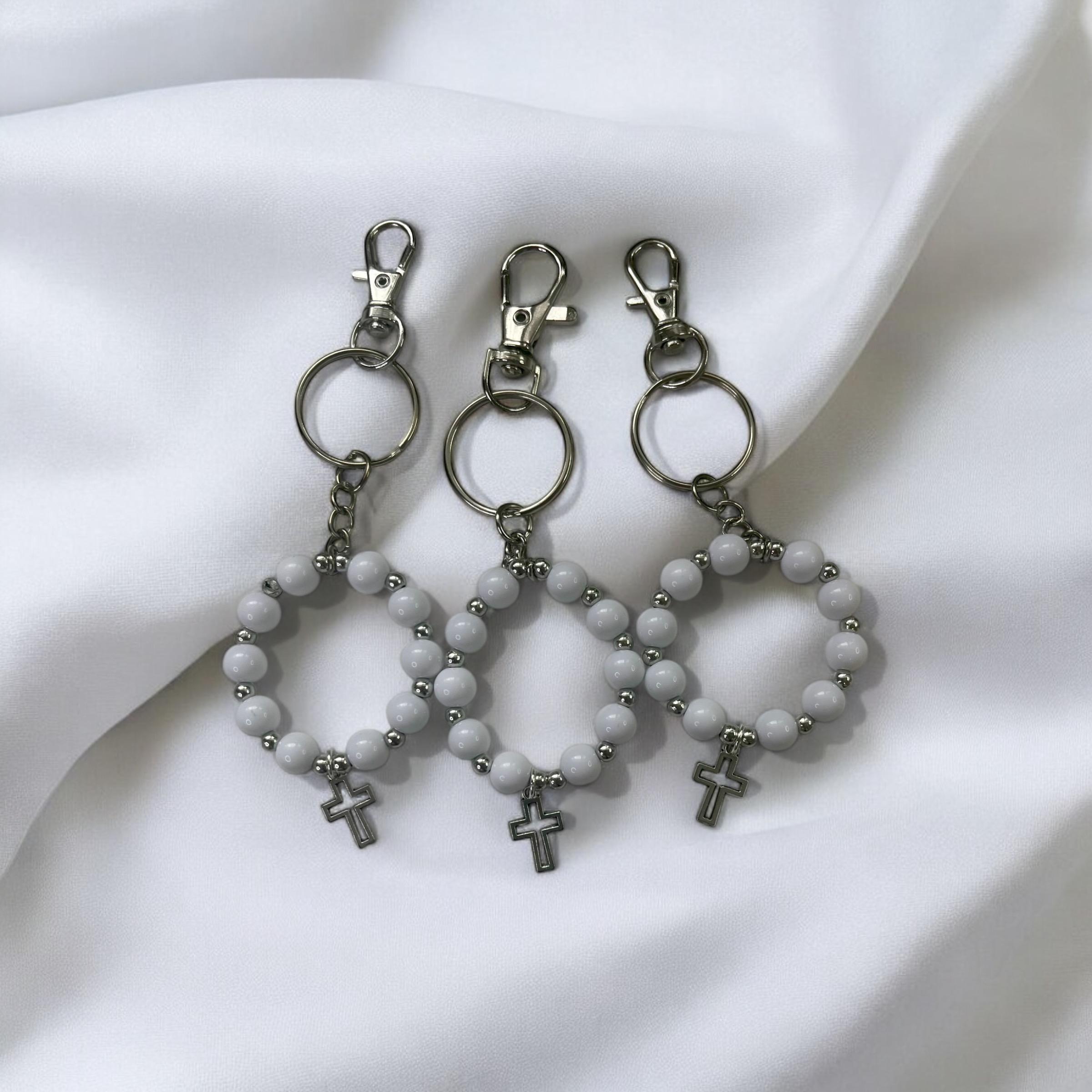 Rosary Favors | Cross Keychain for Women | Confirmation Favors | Rosary ...