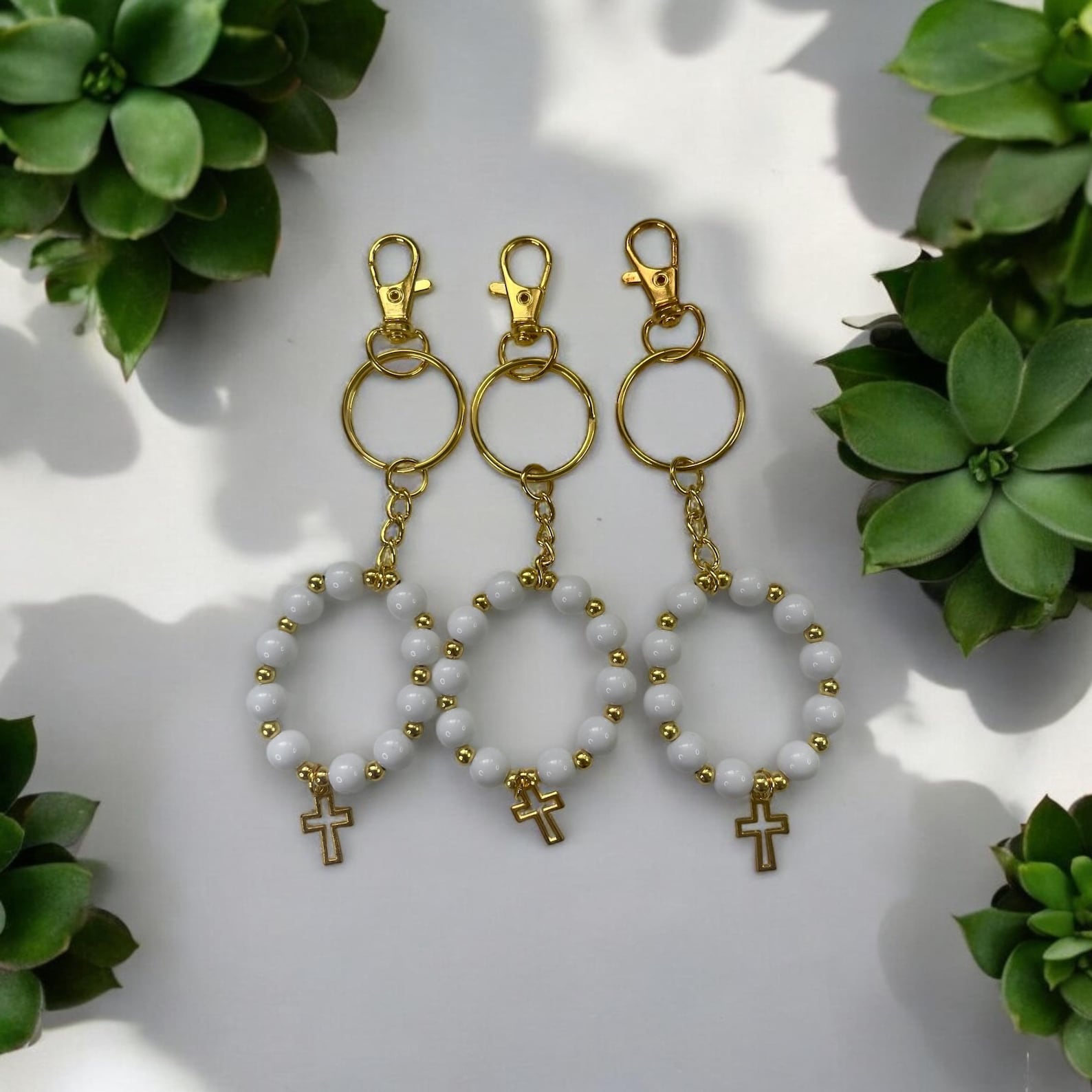 Rosary Favors | Cross Keychain for Women | Confirmation Favors | Rosary ...