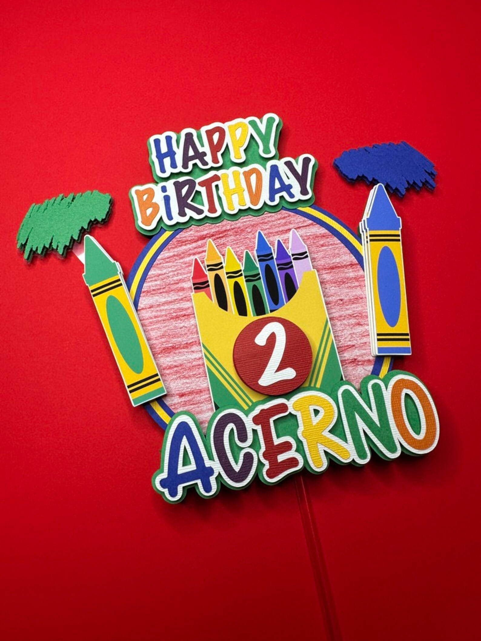 Crayon Cake Topper Crayon Birthday Coloring Birthday Party Crayon Party ...