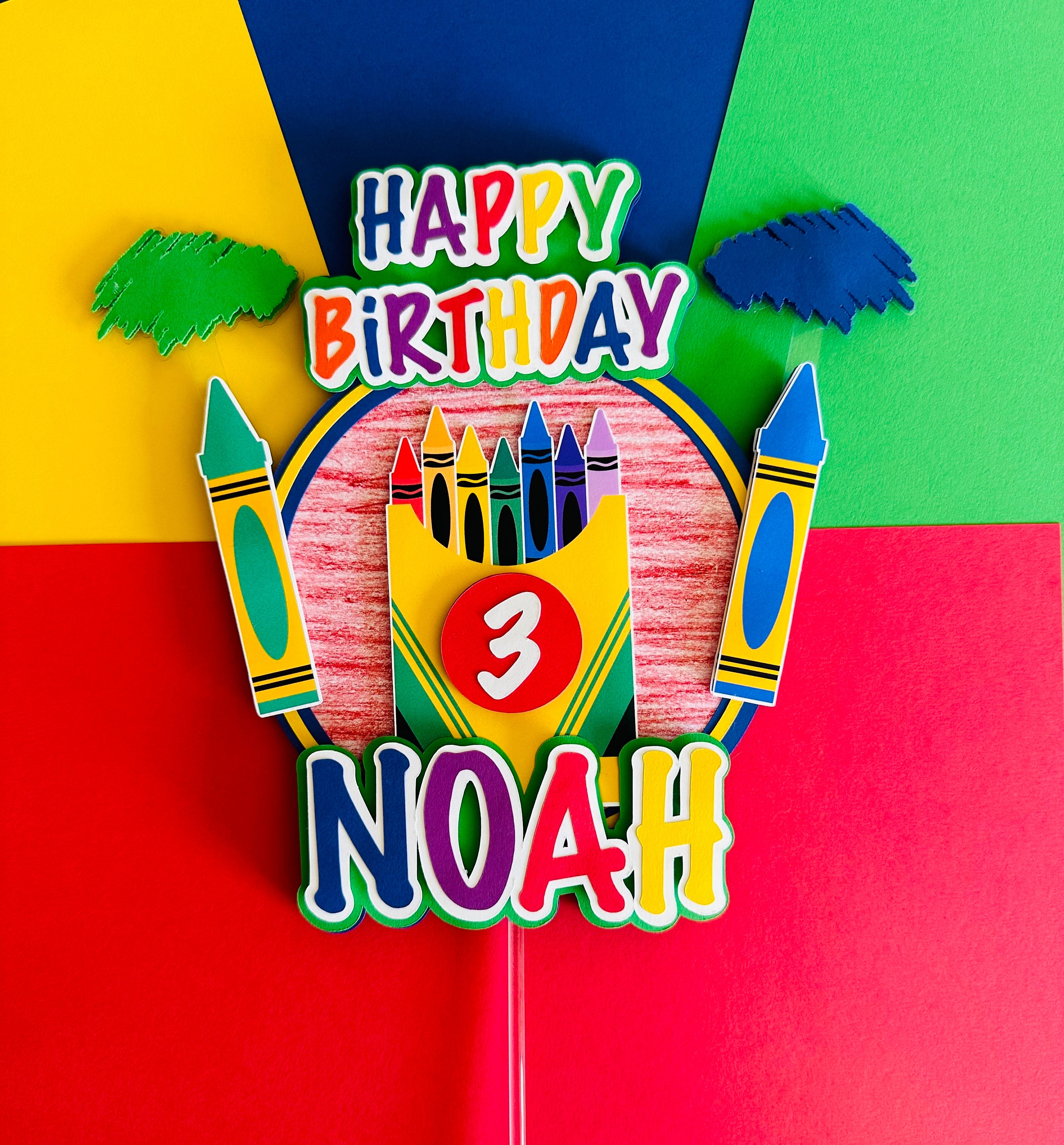 Crayon Cake Topper Crayon Birthday Coloring Birthday Party Crayon Party ...