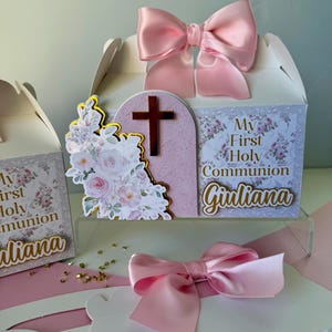 First Holy Communion Favor Boxes Mi Primera Comunión Treat Boxes Party ...