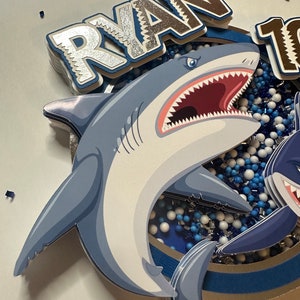 Shark Shaker Cake Topper Shark Birthday Ocean Themed Birthday Shark ...