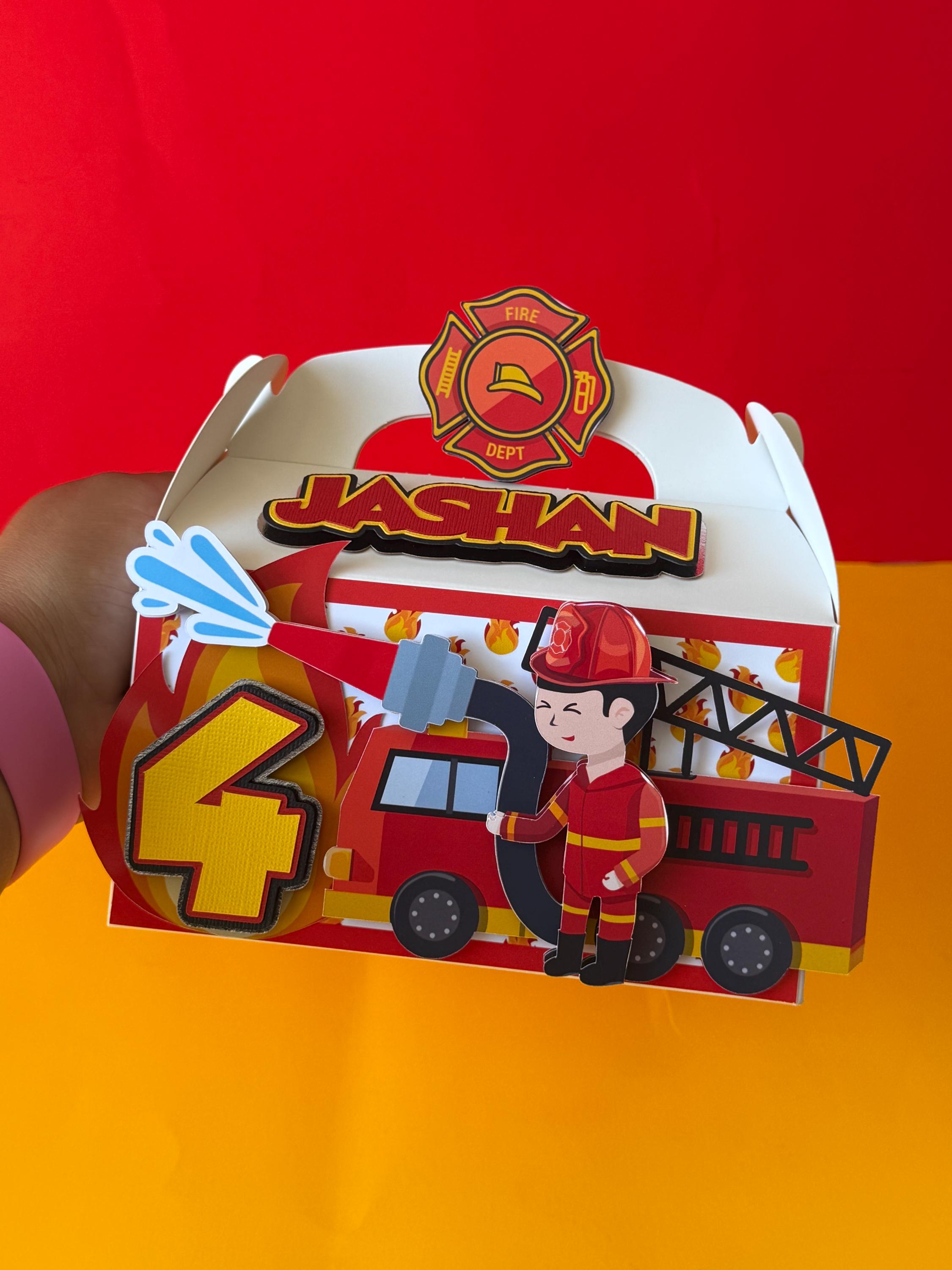 Firefighter Favor Boxes: Fire Truck Birthday Party Decor - Etsy