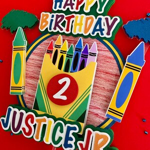 Crayon Cake Topper Crayon Birthday Coloring Birthday Party Crayon Party ...