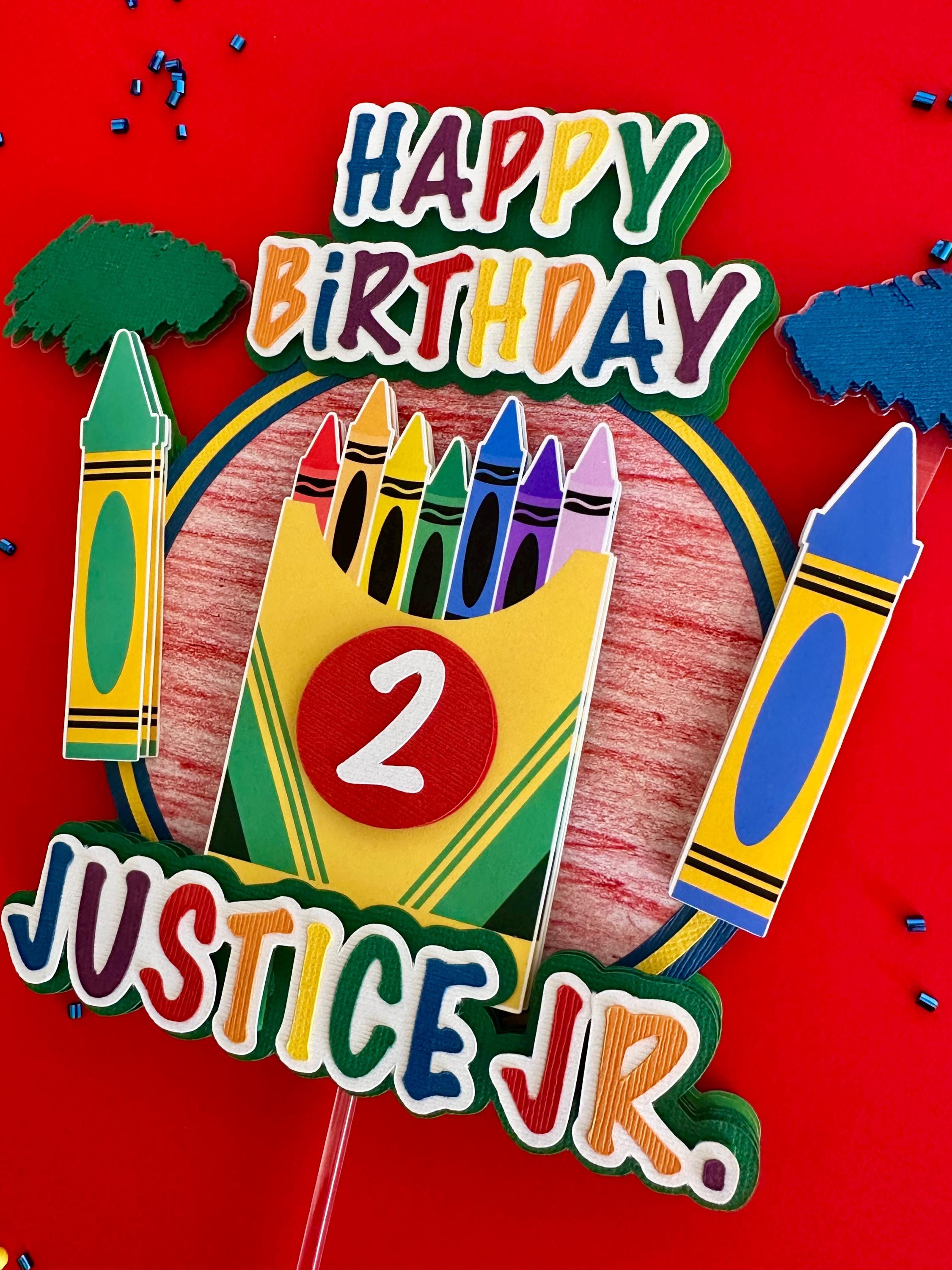 Crayon Cake Topper Crayon Birthday Coloring Birthday Party Crayon Party ...