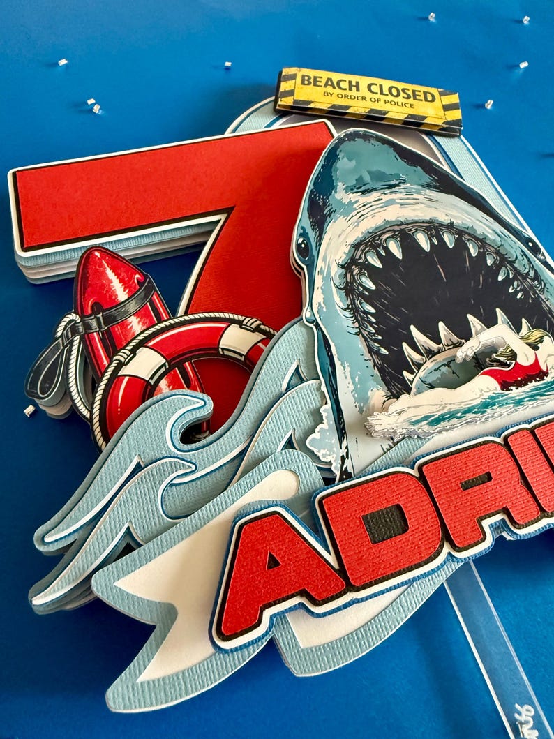 Shark Cake Topper Ocean Birthday Party Decor - Etsy