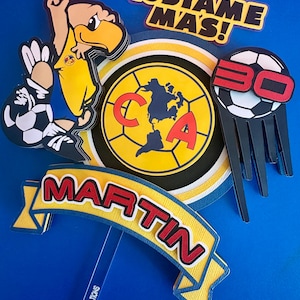 Club America Cake Topper Soccer Cake Topper America Soccer Cake Topper ...