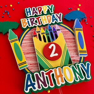 Crayon Cake Topper Crayon Birthday Coloring Birthday Party Crayon Party ...