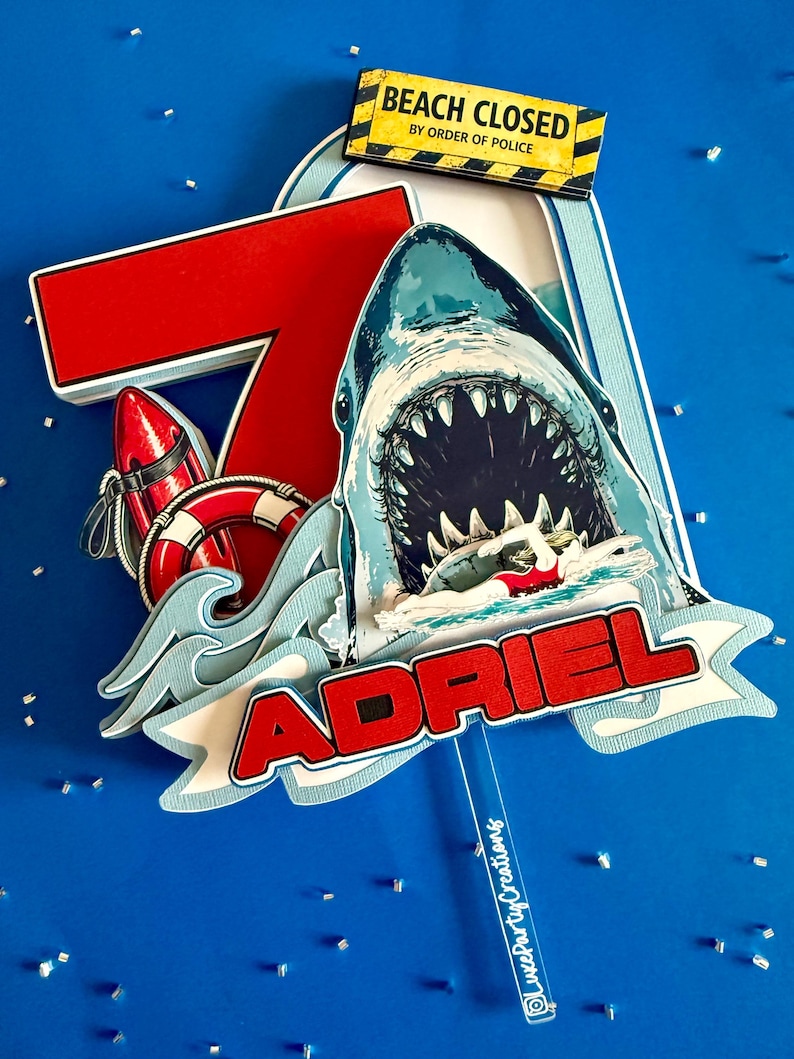 Shark Cake Topper Ocean Birthday Party Decor - Etsy