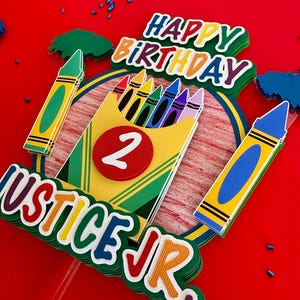 Crayon Cake Topper Crayon Birthday Coloring Birthday Party Crayon Party ...