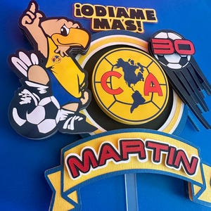 Club America Cake Topper Soccer Cake Topper America Soccer Cake Topper ...