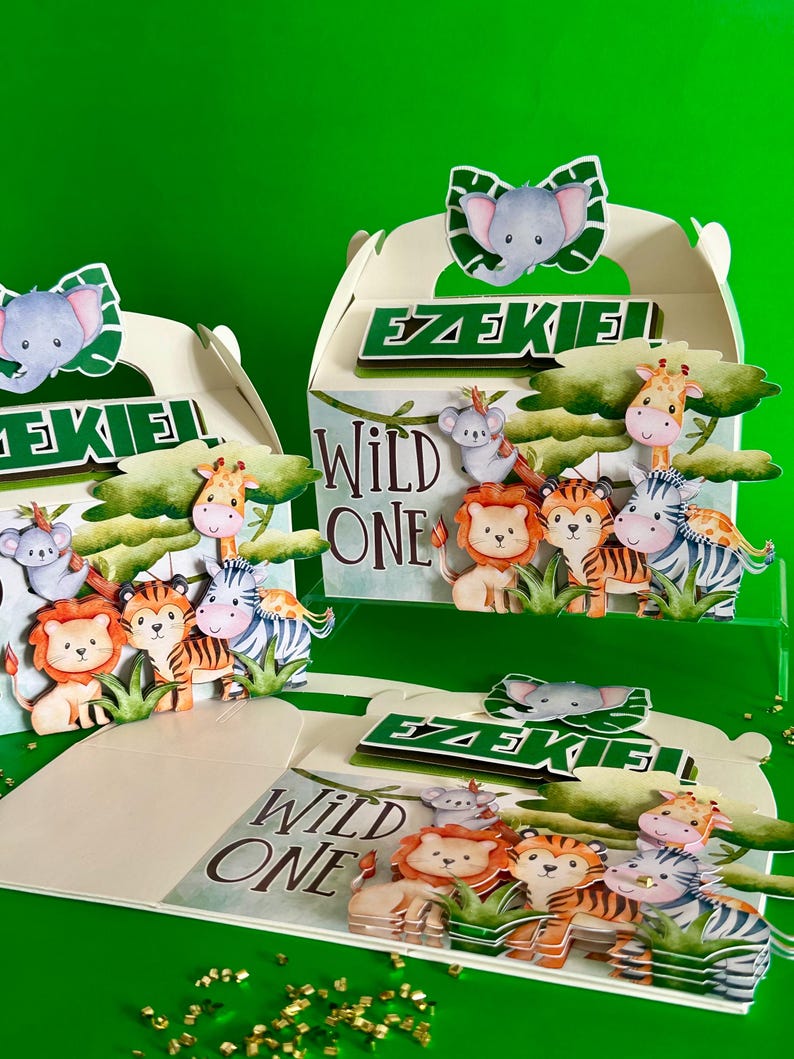 Wild One Favor Boxes Two Wild Born 2 Be Wild Birthday Party Decor ...