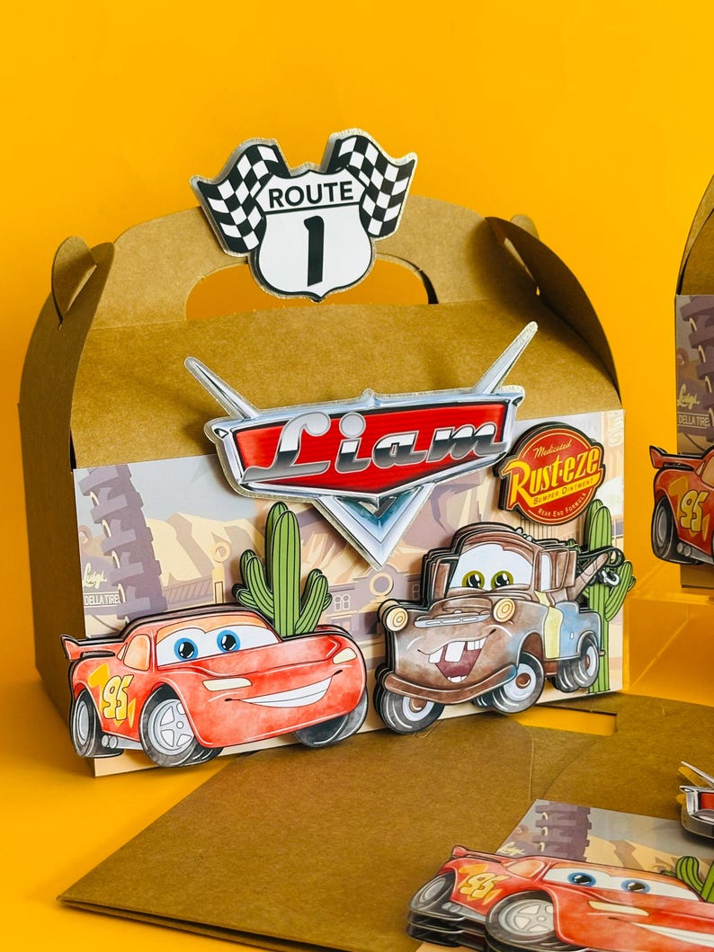 Cars Radiator Springs Favor Boxes Treat Bags Party Decorations ...