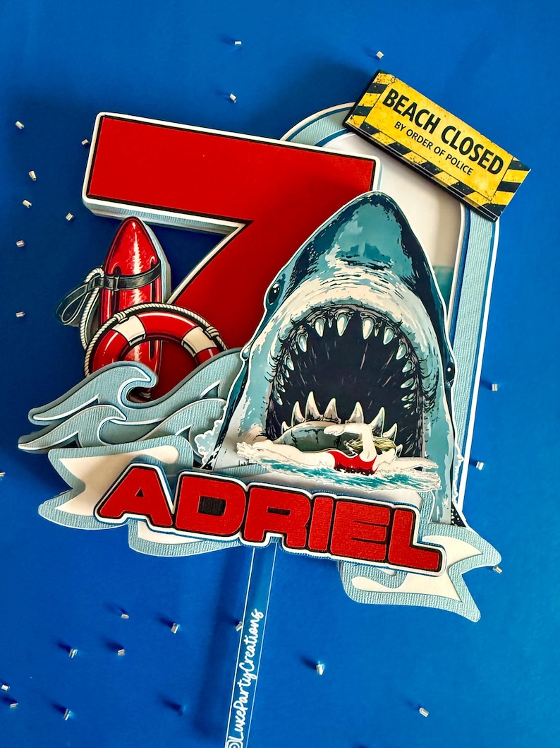 Shark Cake Topper Ocean Birthday Party Decor - Etsy