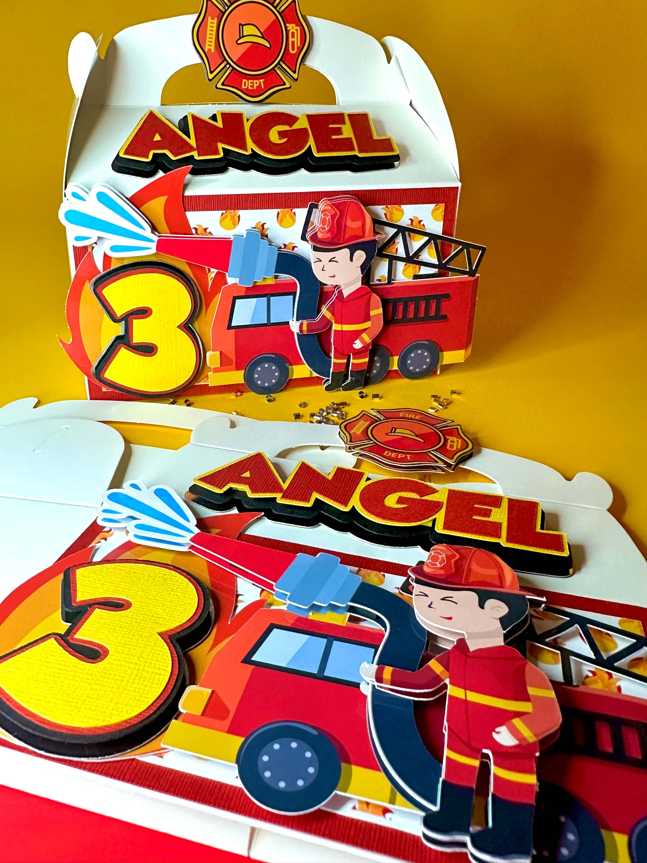 Firefighter Favor Boxes: Fire Truck Birthday Party Decor - Etsy