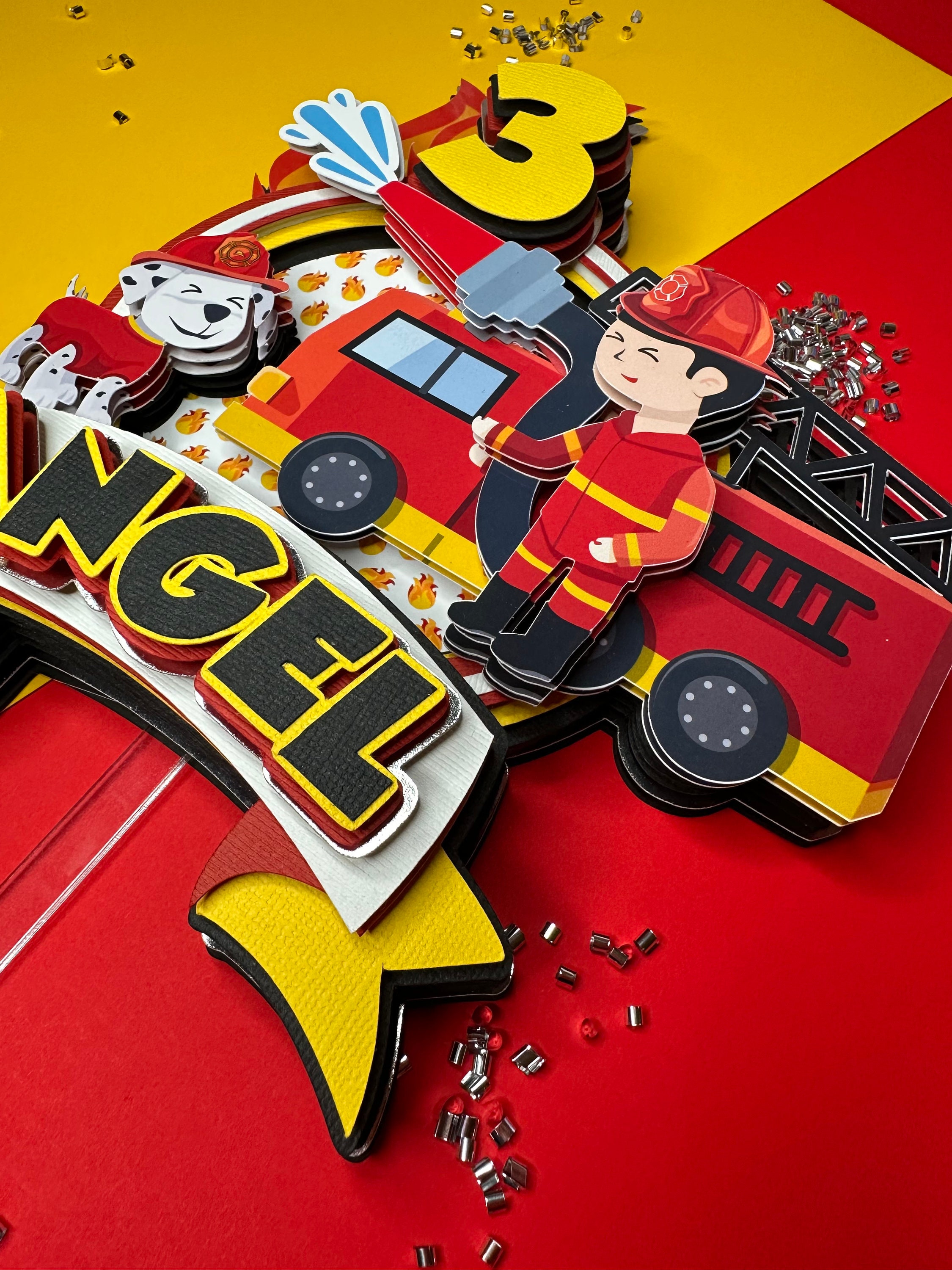 Fire Truck Fire Fighter Cake Topper Fire Truck Party Fire Truck ...