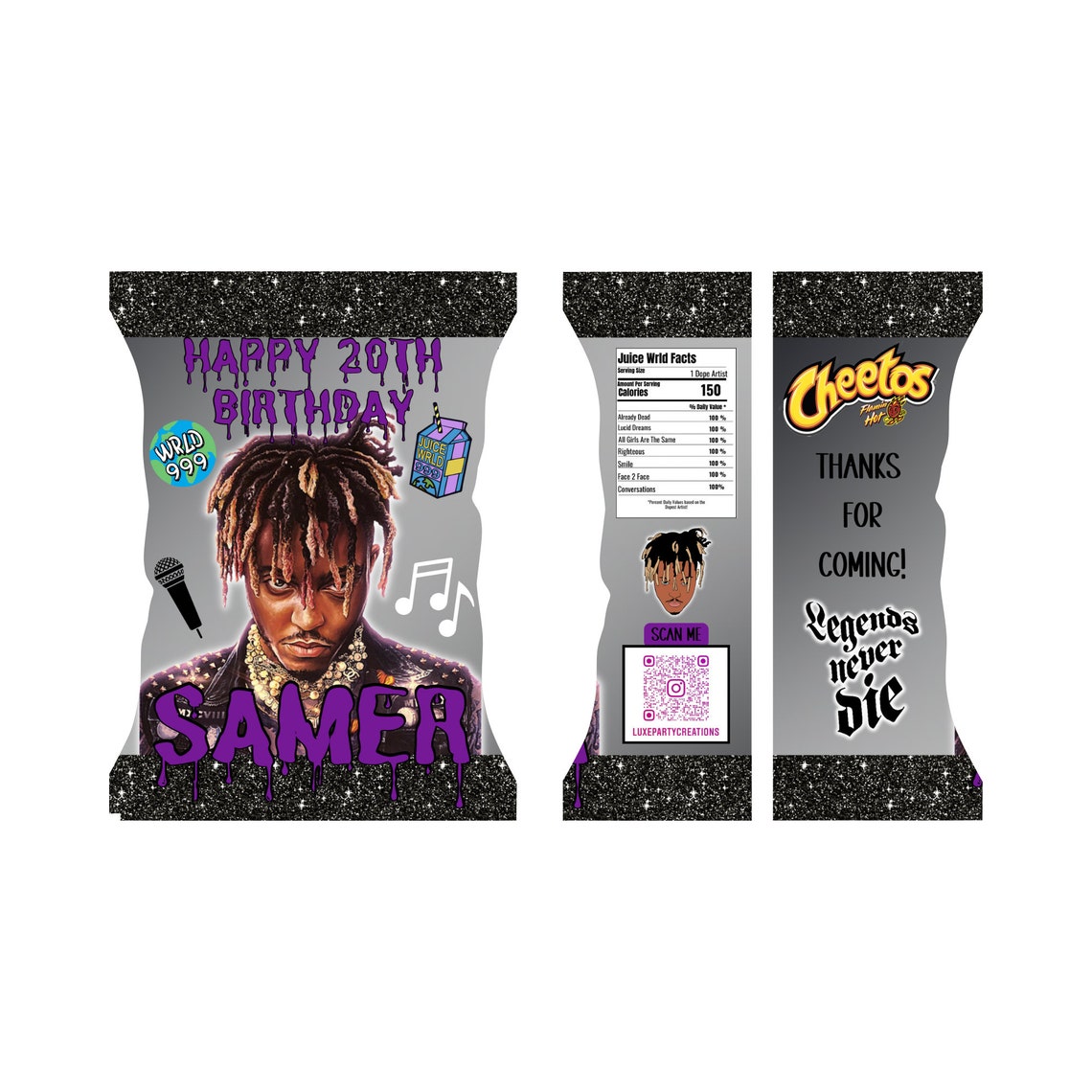 Juice Wrld Chip Bags Juice Wrld Birthday Etsy Australia