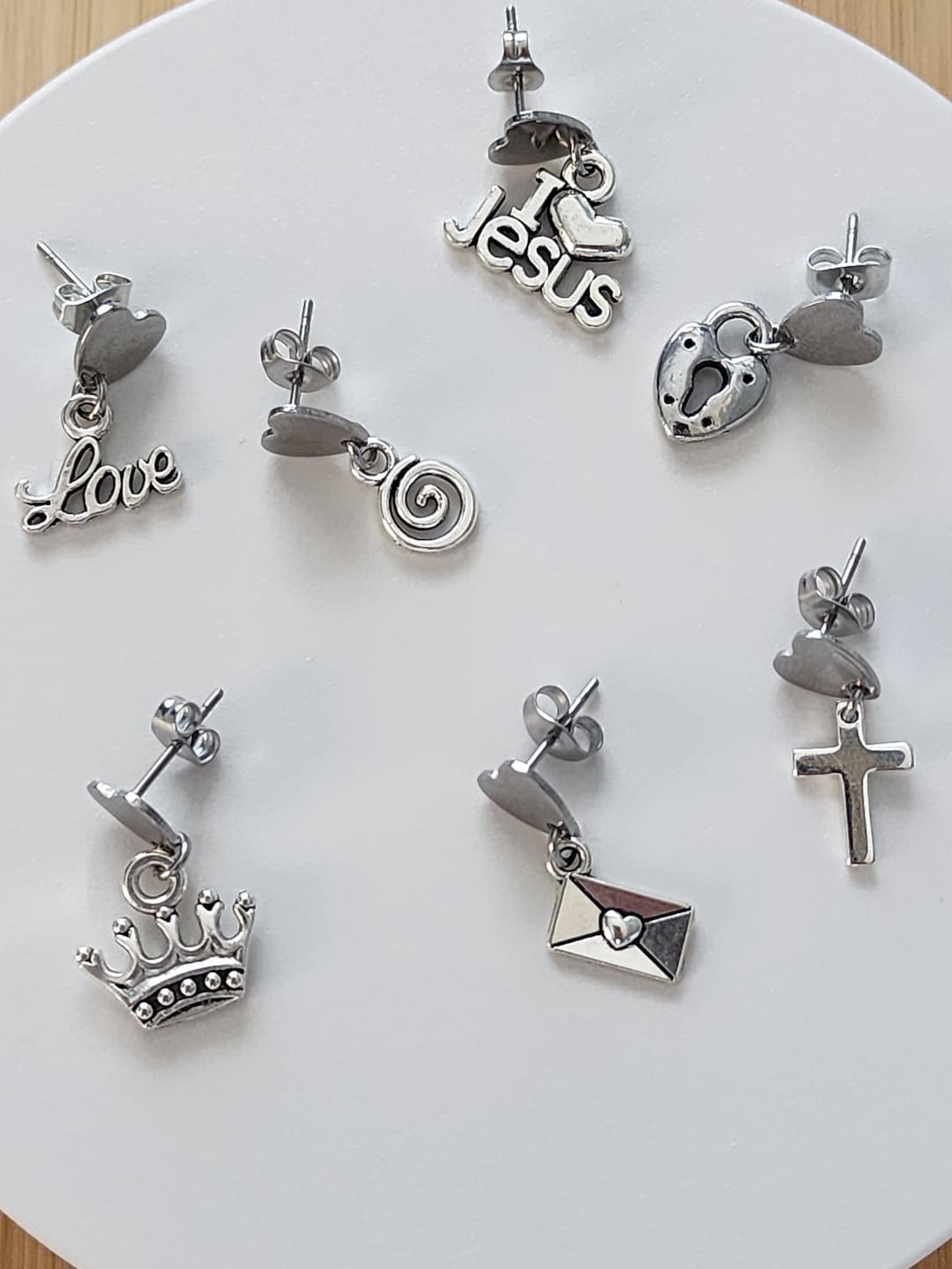 Faith & Love Silver Stud Earrings for Women – Birthday Gift, Christian ...