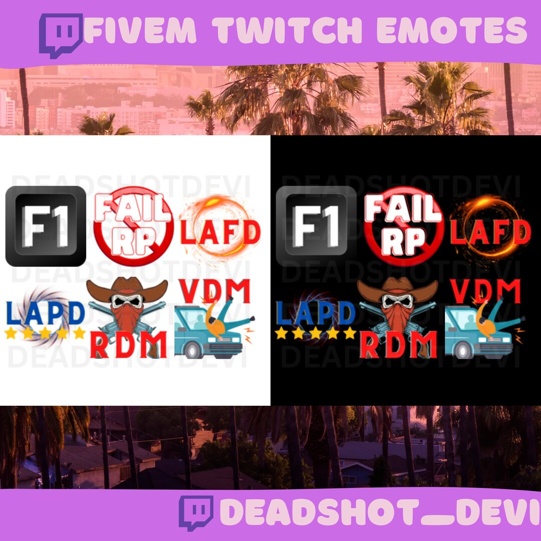 FIVEM EMOTES twitch, discord, youtube, facebook, stream, gtav, grand ...