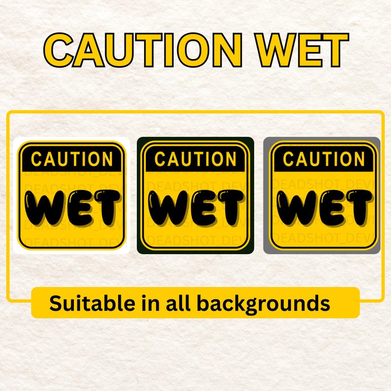 Caution Wet Twitch Emote | Sub Badge | Channel Point | Kick | Discord ...