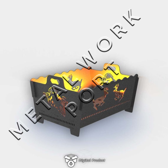 Backyard Fire Pit Dxf BBQ Dxf Outdoor Fire Box Collapsible - Etsy