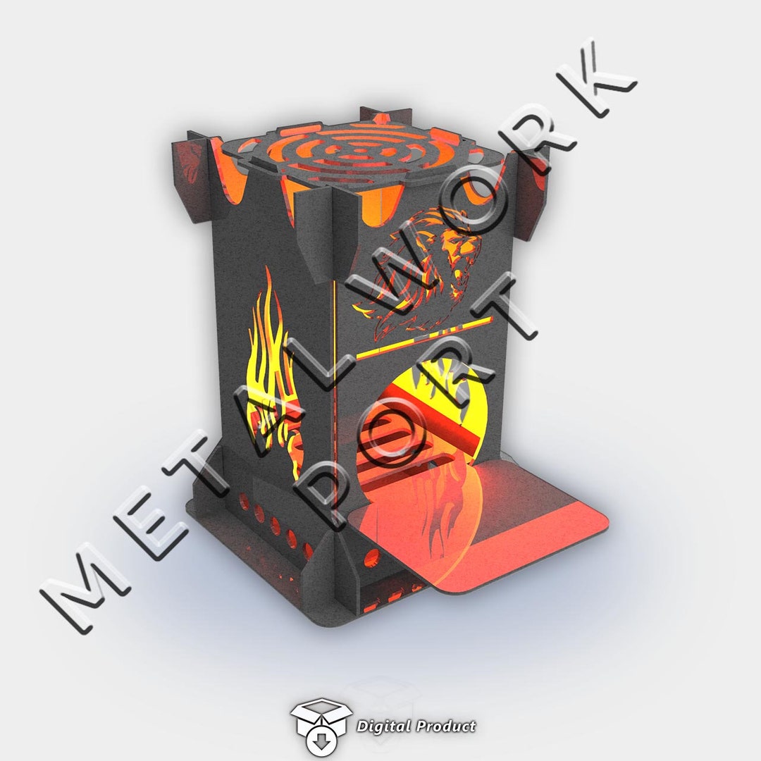 Fire Box Dxf, Outdoor Fire Pit, Portable Fire Box, Laser Cut, Dxf Laser ...
