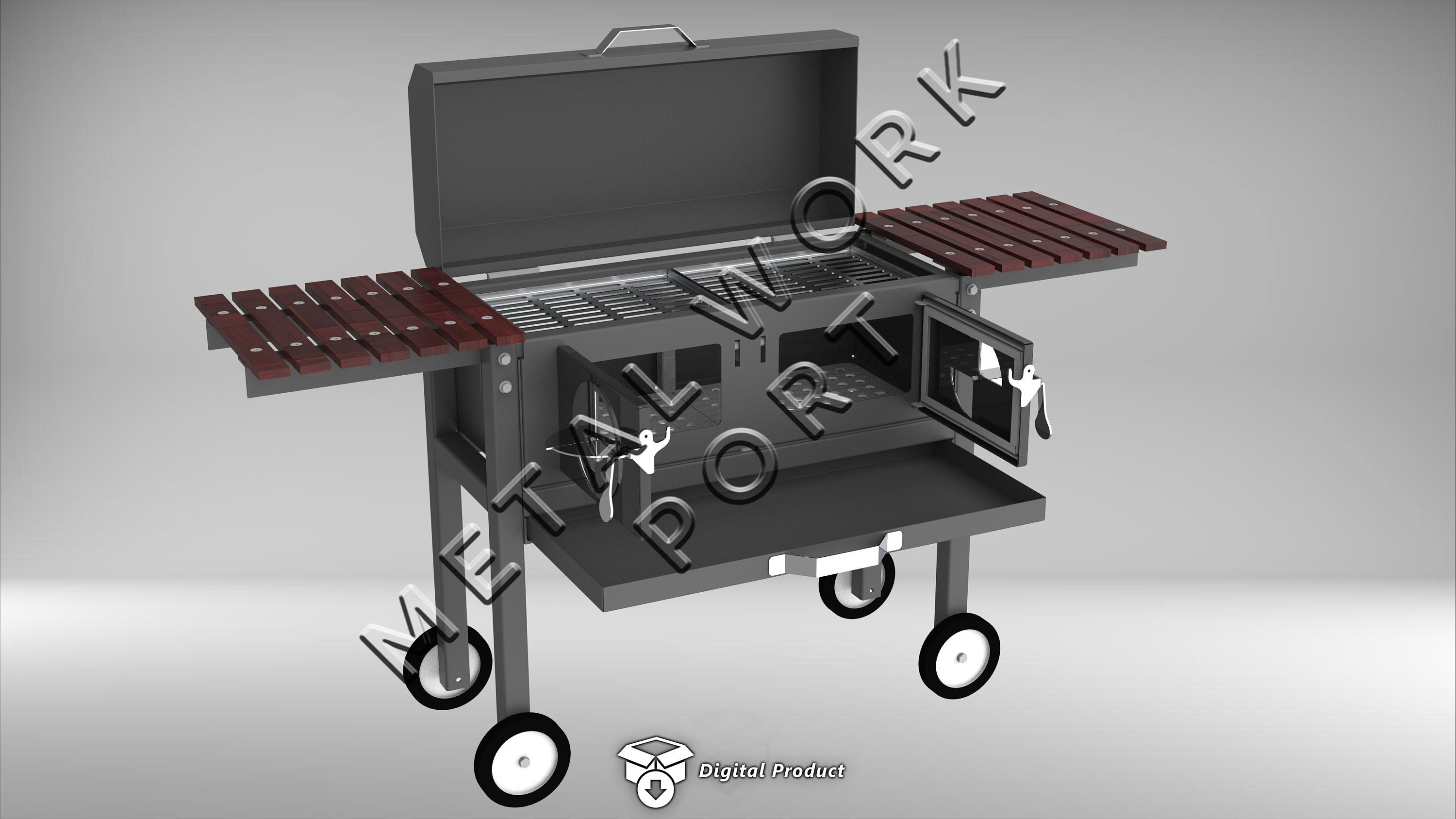 Barbeque Dxf, Collapsible BBQ Dxf, Smokehouse Dxf, Barbeque, Laser Cut ...