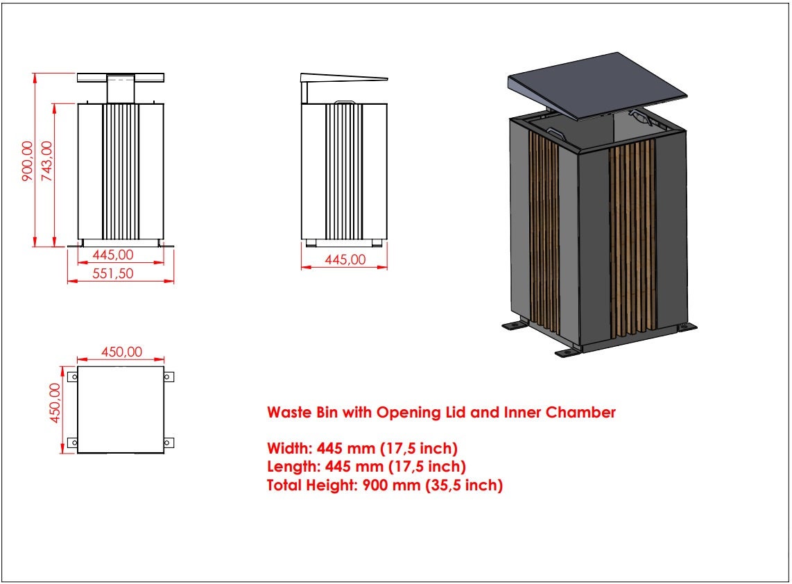 Metal Dustbin DXF File: Laser Cut Outdoor Trash Can - Etsy