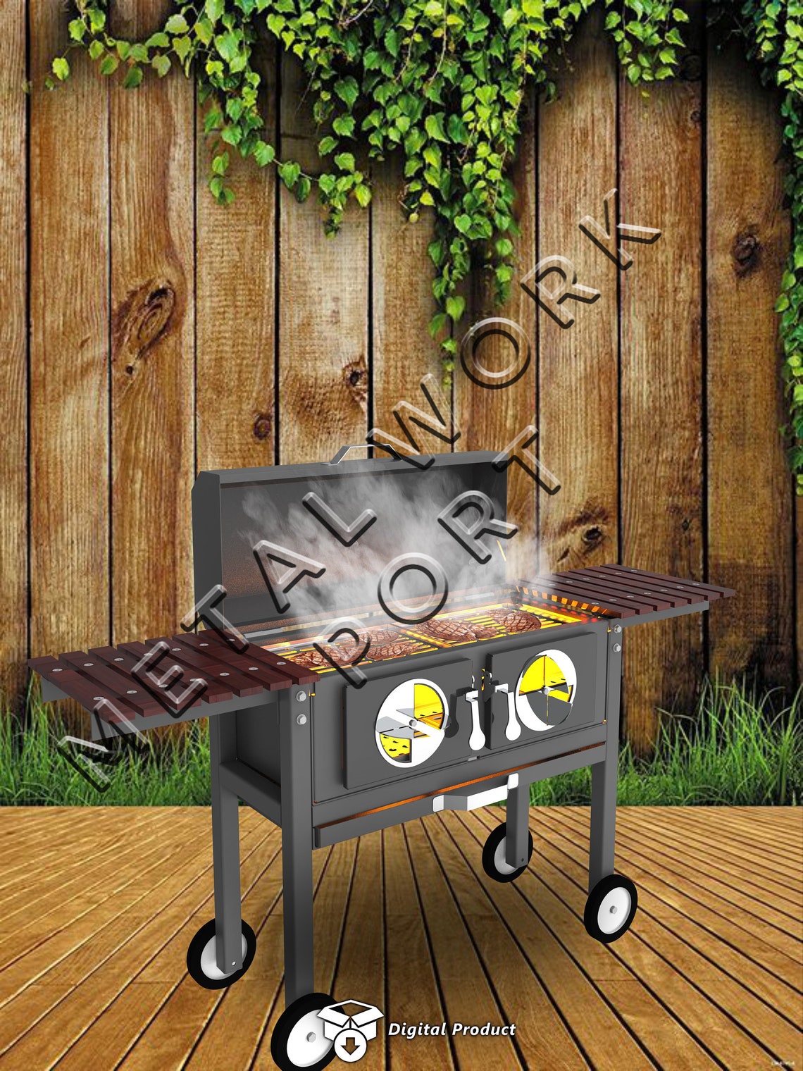Barbeque Dxf, Collapsible BBQ Dxf, Smokehouse Dxf, Barbeque, Laser Cut ...
