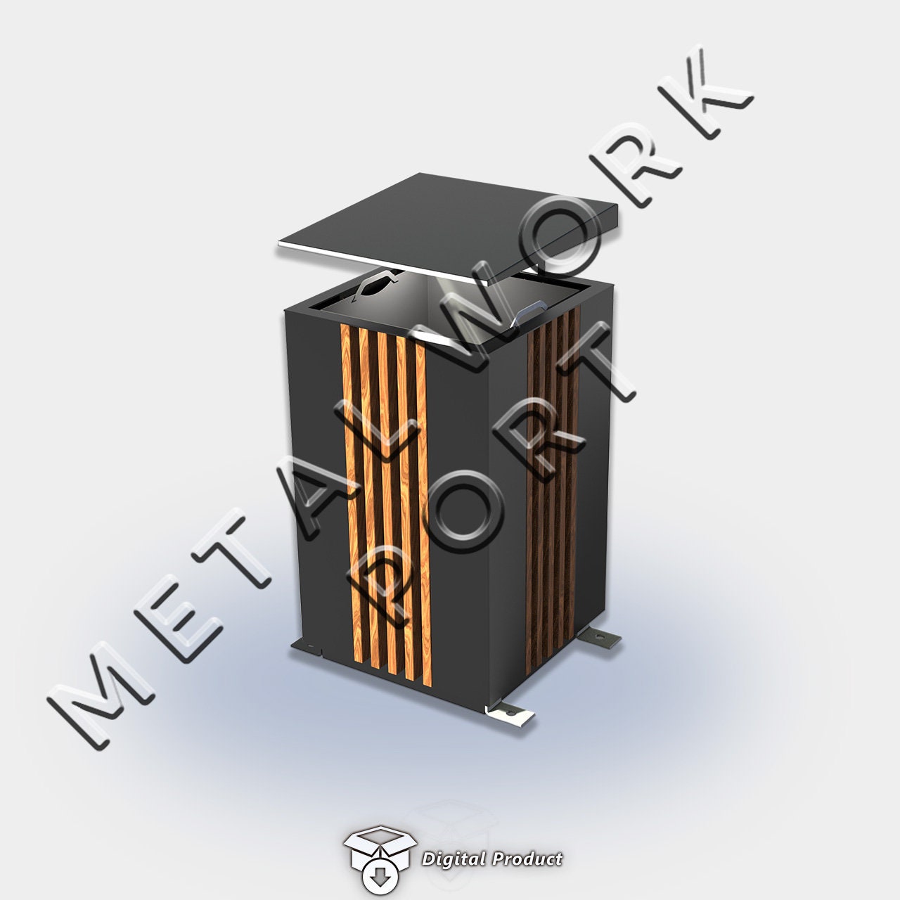 Metal Dustbin DXF File: Laser Cut Outdoor Trash Can - Etsy