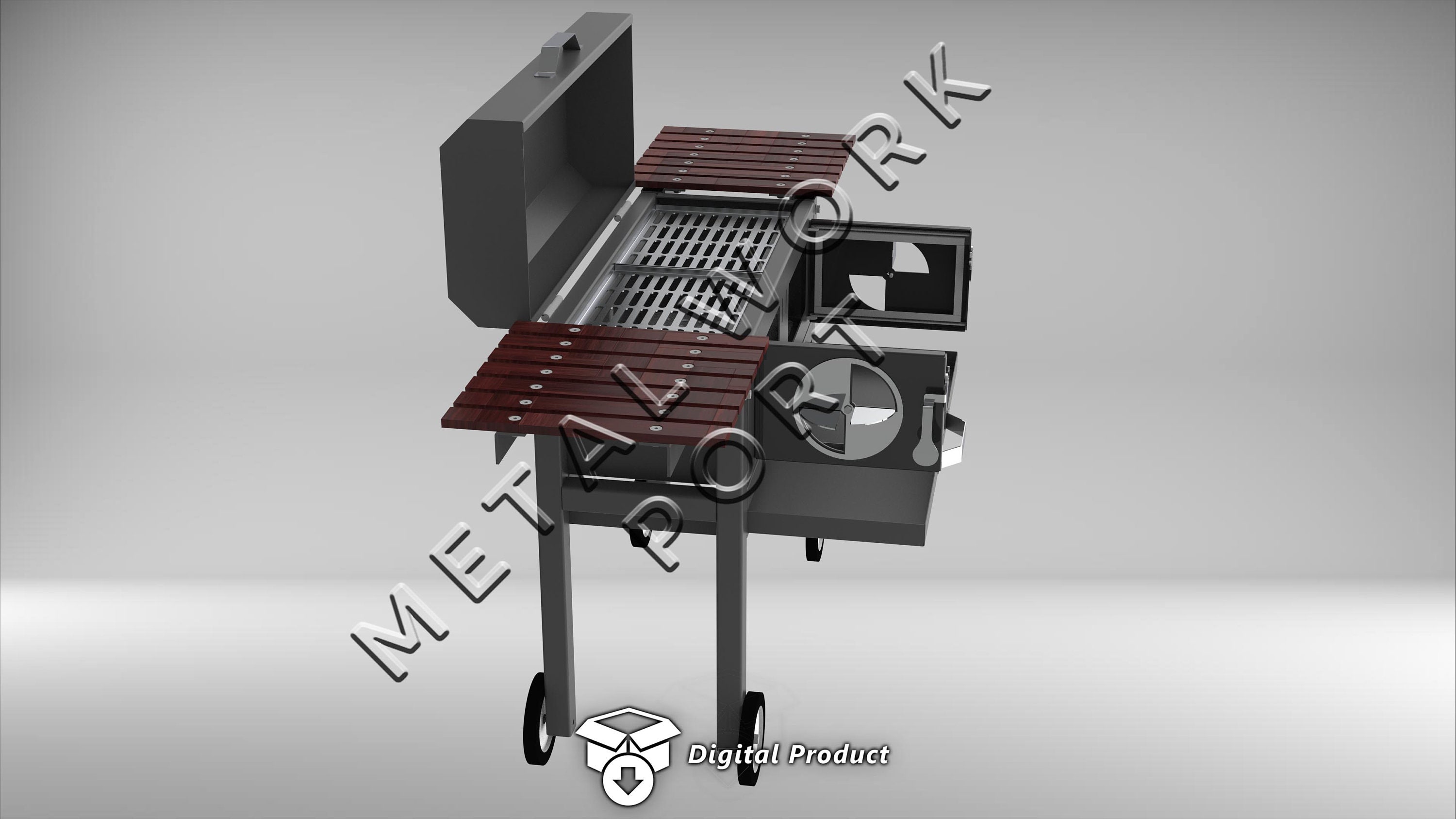 Barbeque Dxf, Collapsible BBQ Dxf, Smokehouse Dxf, Barbeque, Laser Cut ...