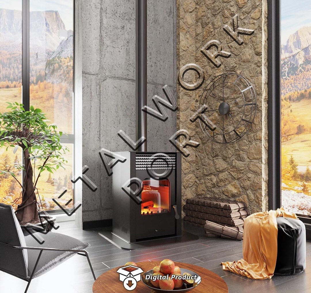 Wood Burning Stove Dxf, Fireplace Dxf ,wood Stove Dxf, Room Stove ...