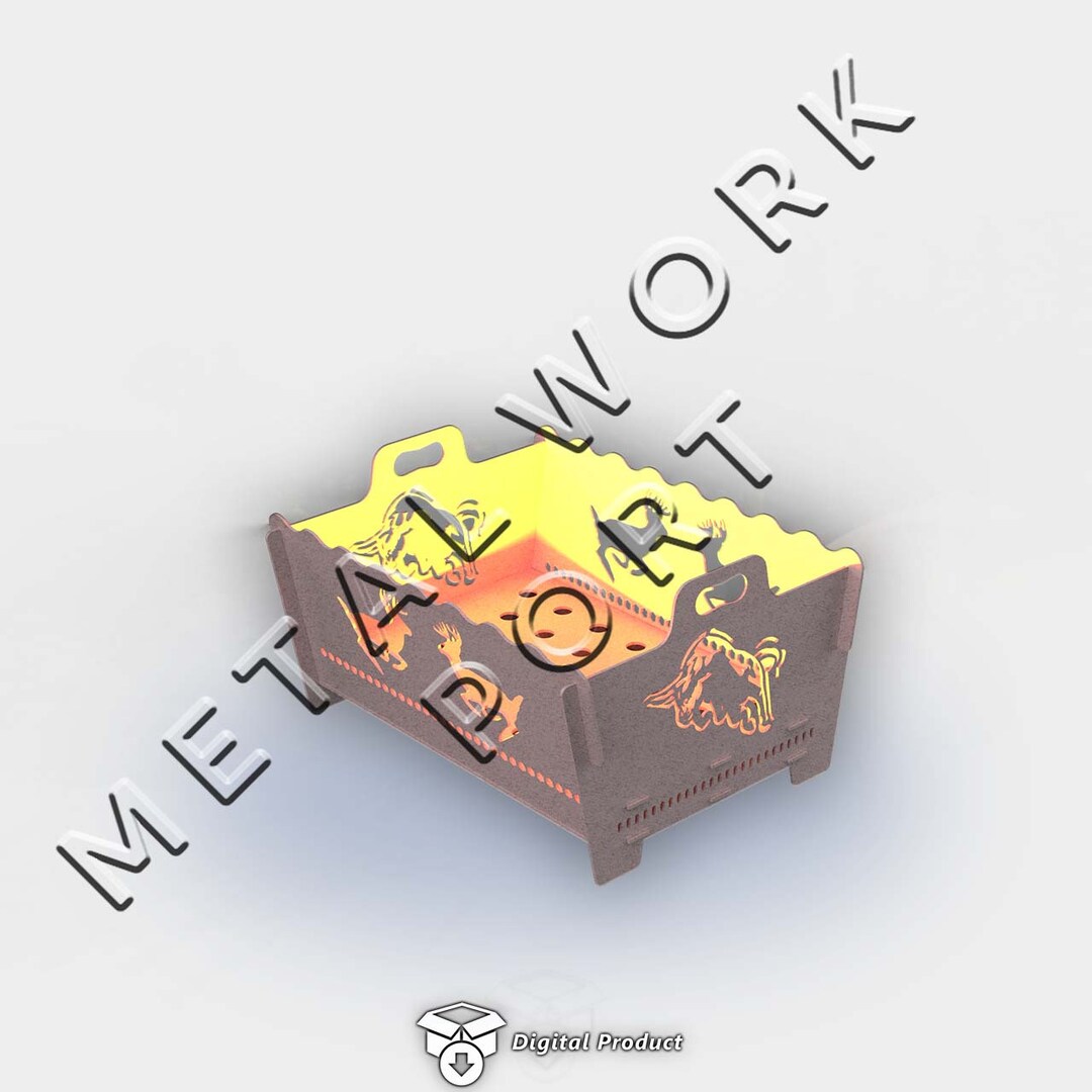 Backyard Fire Pit Dxf, BBQ Dxf, Outdoor Fire Box, Collapsible Fire Pit ...