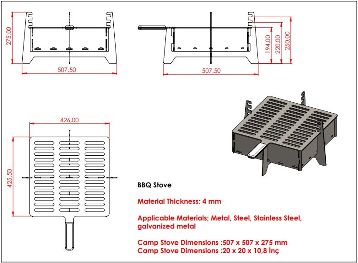 Camping BBQ Dxf, Fire Pit DXF, BBQ Dxf, Collapsible Barbeque, Laser Cut ...