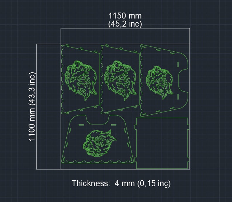 Lion Fire Pit Dxf Collapsible Fire Pit Outdoor Fire Box Bbq - Etsy