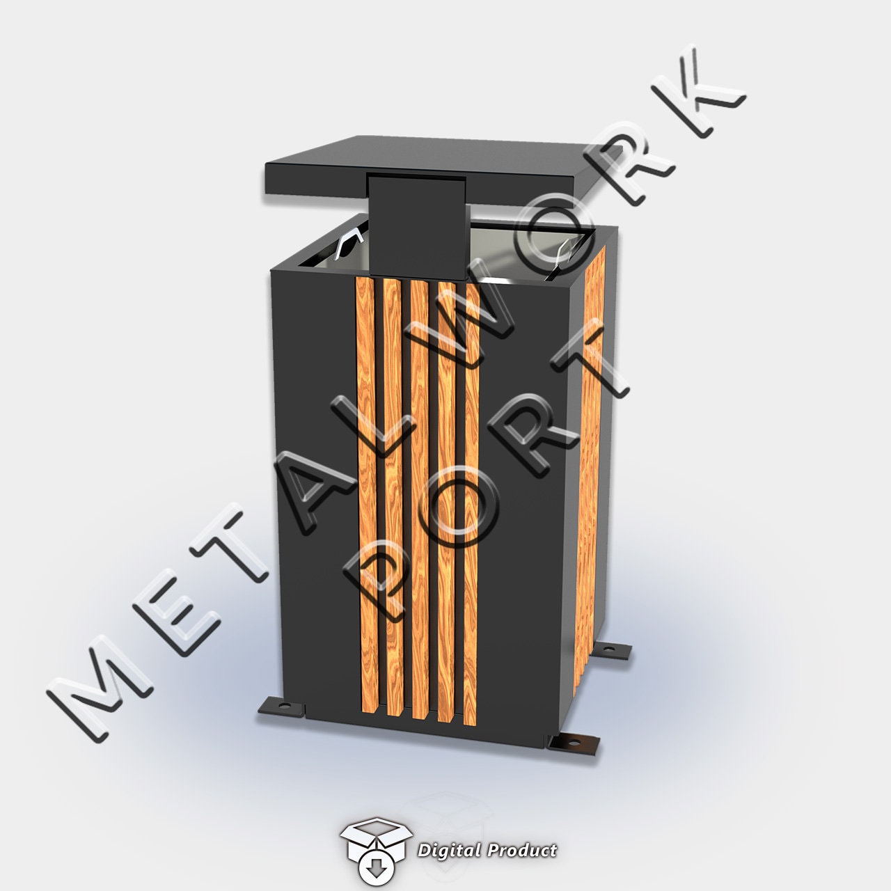 Metal Dustbin DXF File: Laser Cut Outdoor Trash Can - Etsy