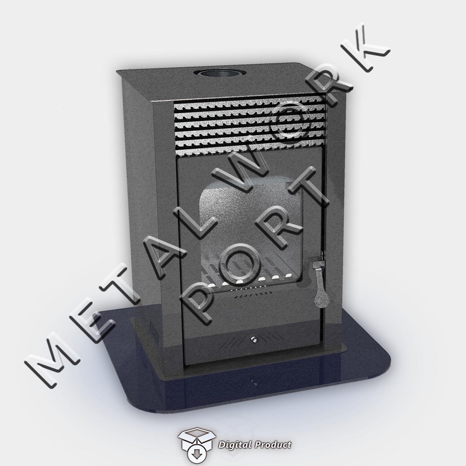 Wood Burning Stove DXF Laser Cut Files: Fireplace Design (digital ...