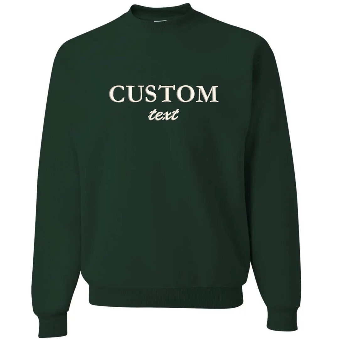 Custom Dramione Inspired Text Chest Embroidered Crew Neck - Etsy