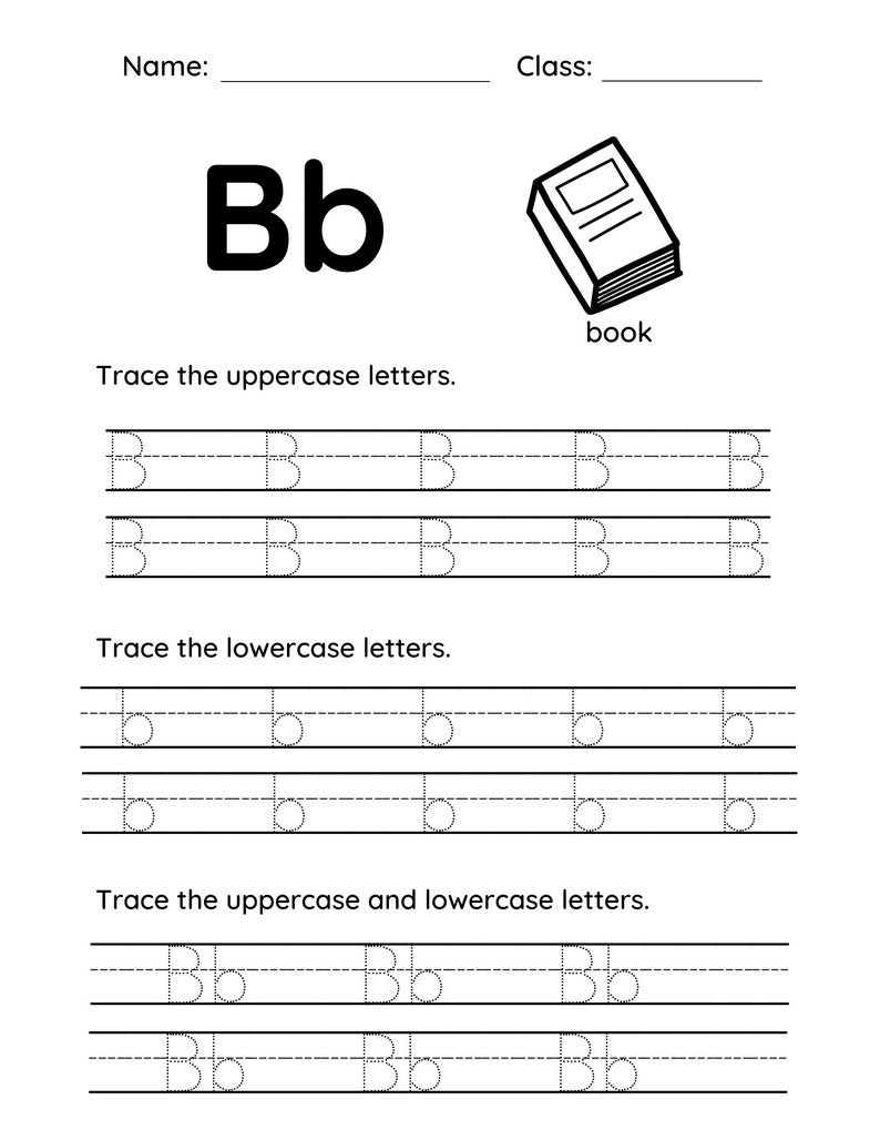 26 Printable Uppercase and Lower Alphabet Tracing Worksheets. Preschool ...