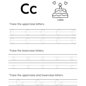 26 Printable Uppercase and Lower Alphabet Tracing Worksheets. Preschool ...