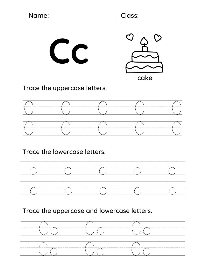 26 Printable Uppercase and Lower Alphabet Tracing Worksheets. Preschool ...